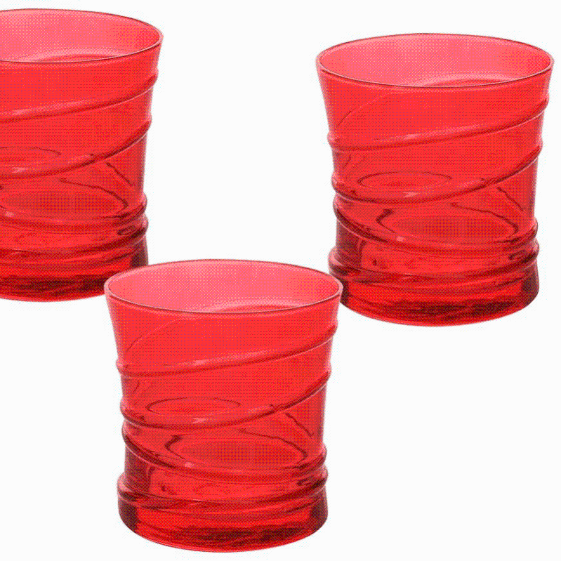 Set 3 bicchieri in vetro rosso 310 cc | Leroy Merlin