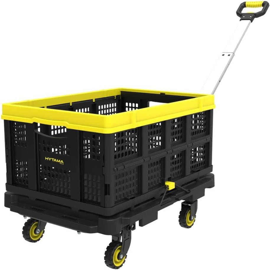 Carrello Multifunzione HYTAMA FOLD FLAT con manico telescopico in alluminio e ruote girevoli a ...