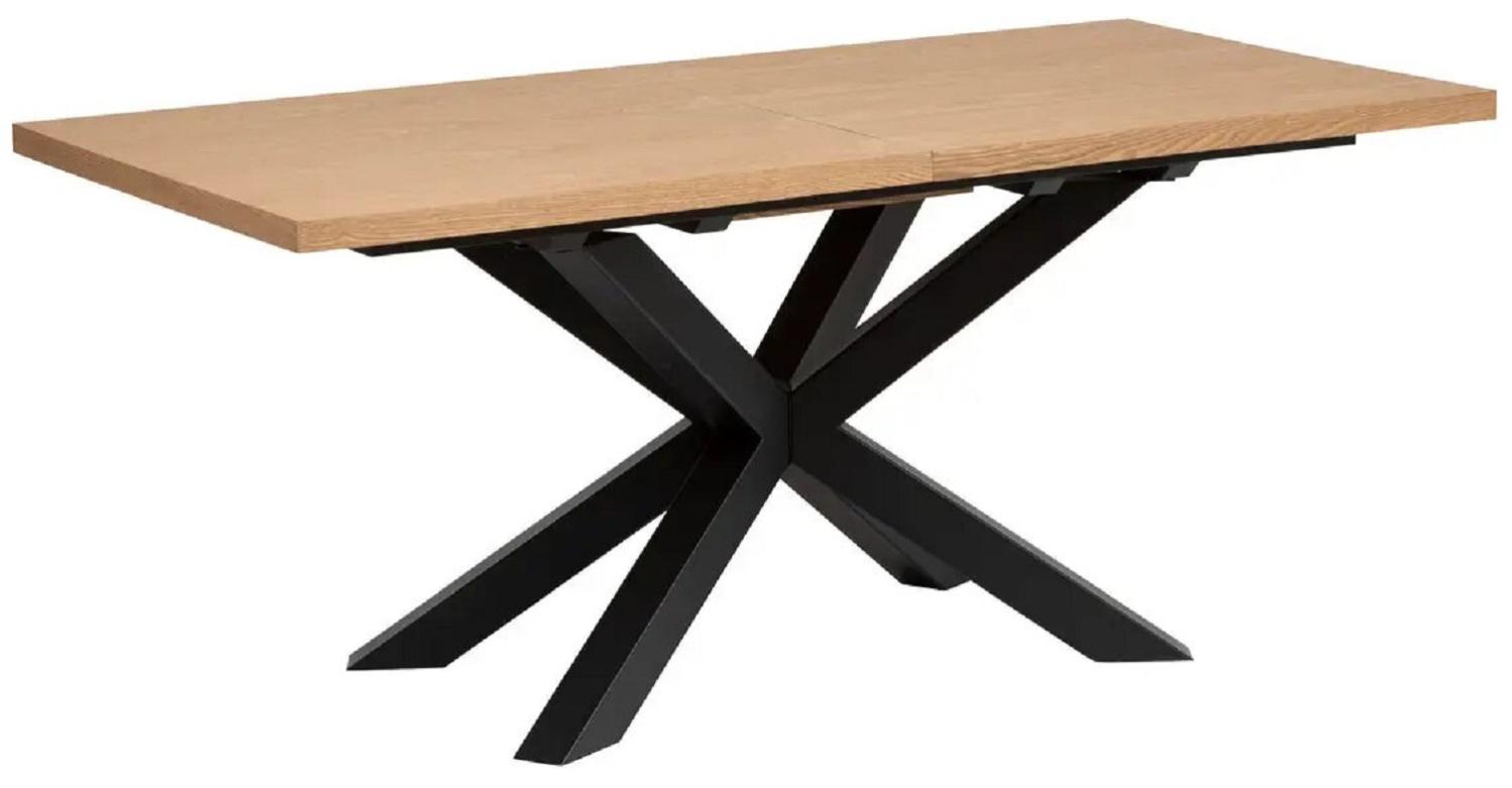 Table à manger rectangulaire extensible en bois MDF de chêne naturel ...