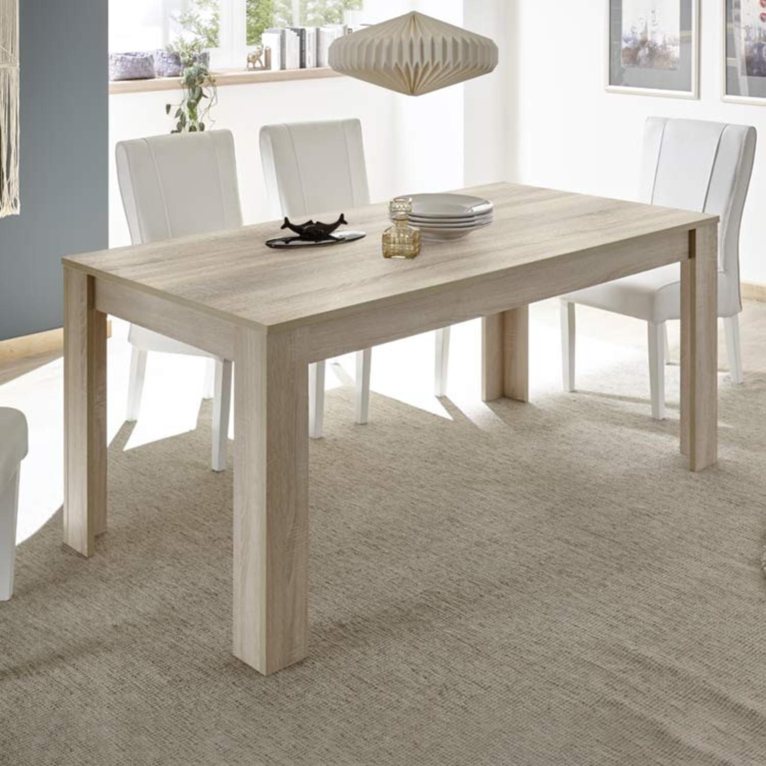 Table à manger, table de repas coloris chêne Samoa - Longueur 180 x ...