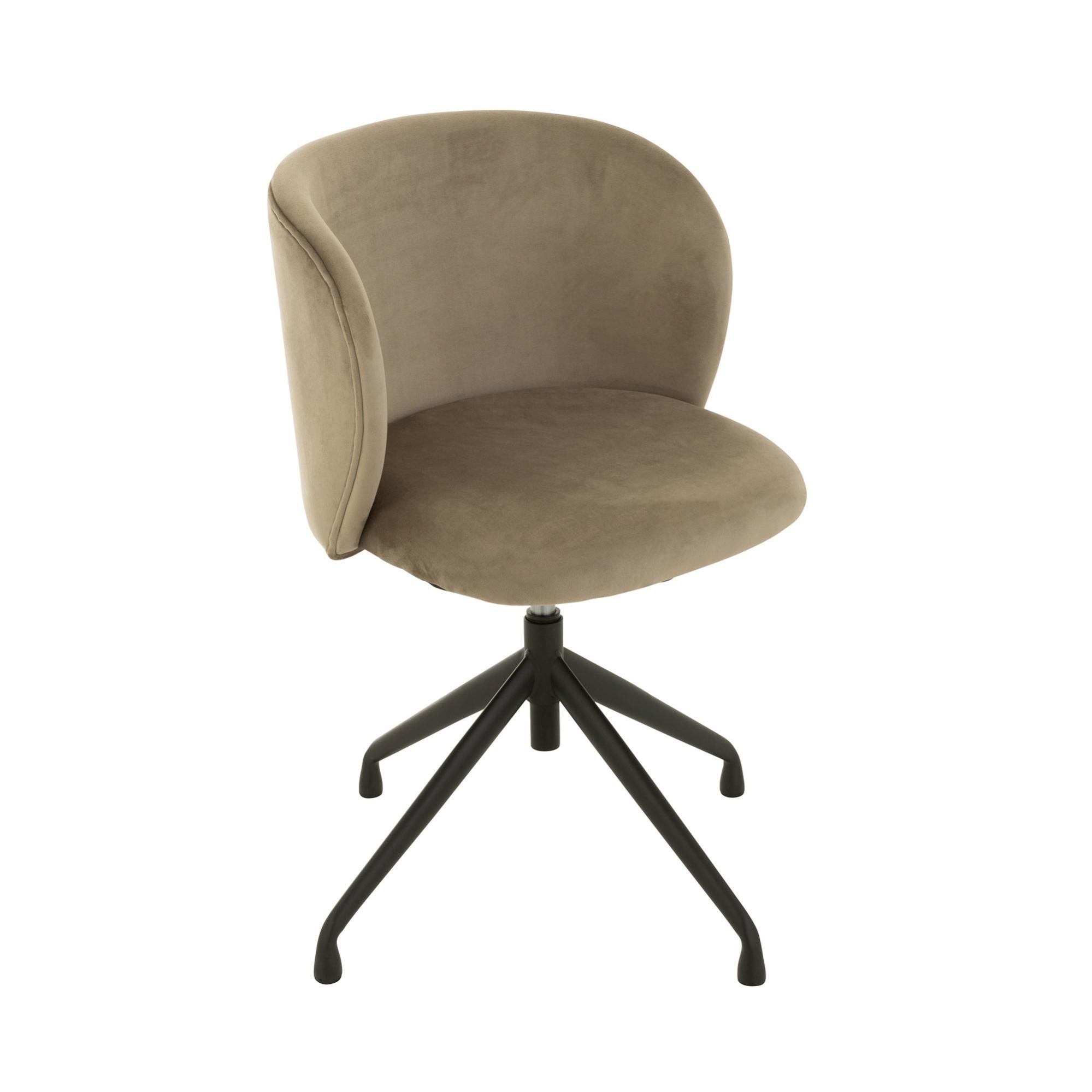 Chaise repas pivotante 56x48x48 cm en velours gris - WENDY | Leroy Merlin