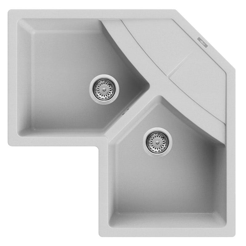 Lavello Elleci Incasso angolare 2 vasche con gocciolatoio 83x83 Unico ... Lavello Elleci Incasso angolare 2 vasche con gocciolatoio 83x83 Unico ...