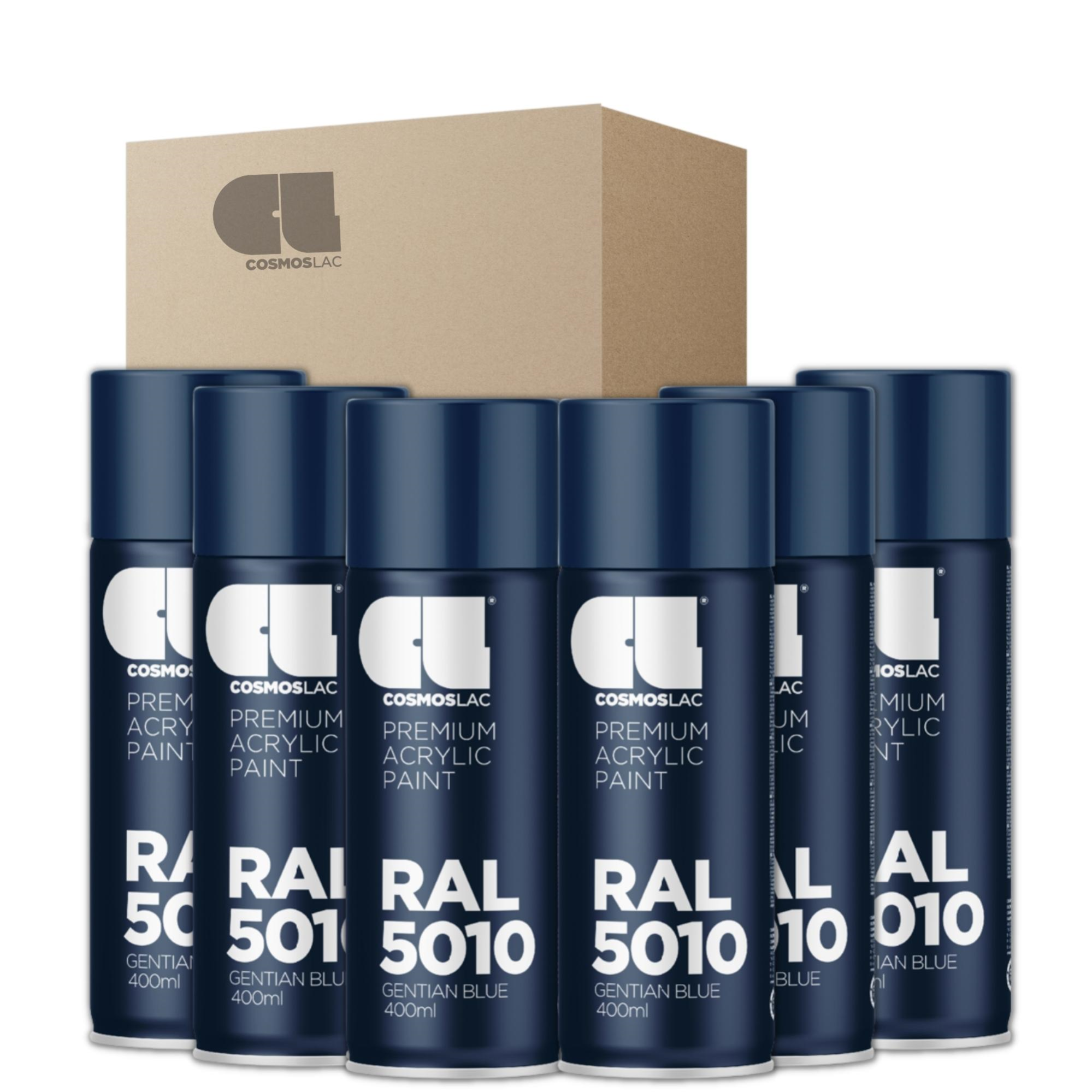 6 x SPRAY PREMIUM ACRYLIC BRILLANTE RAL COSMOS LAC 400 ML - RAL 5010 ...