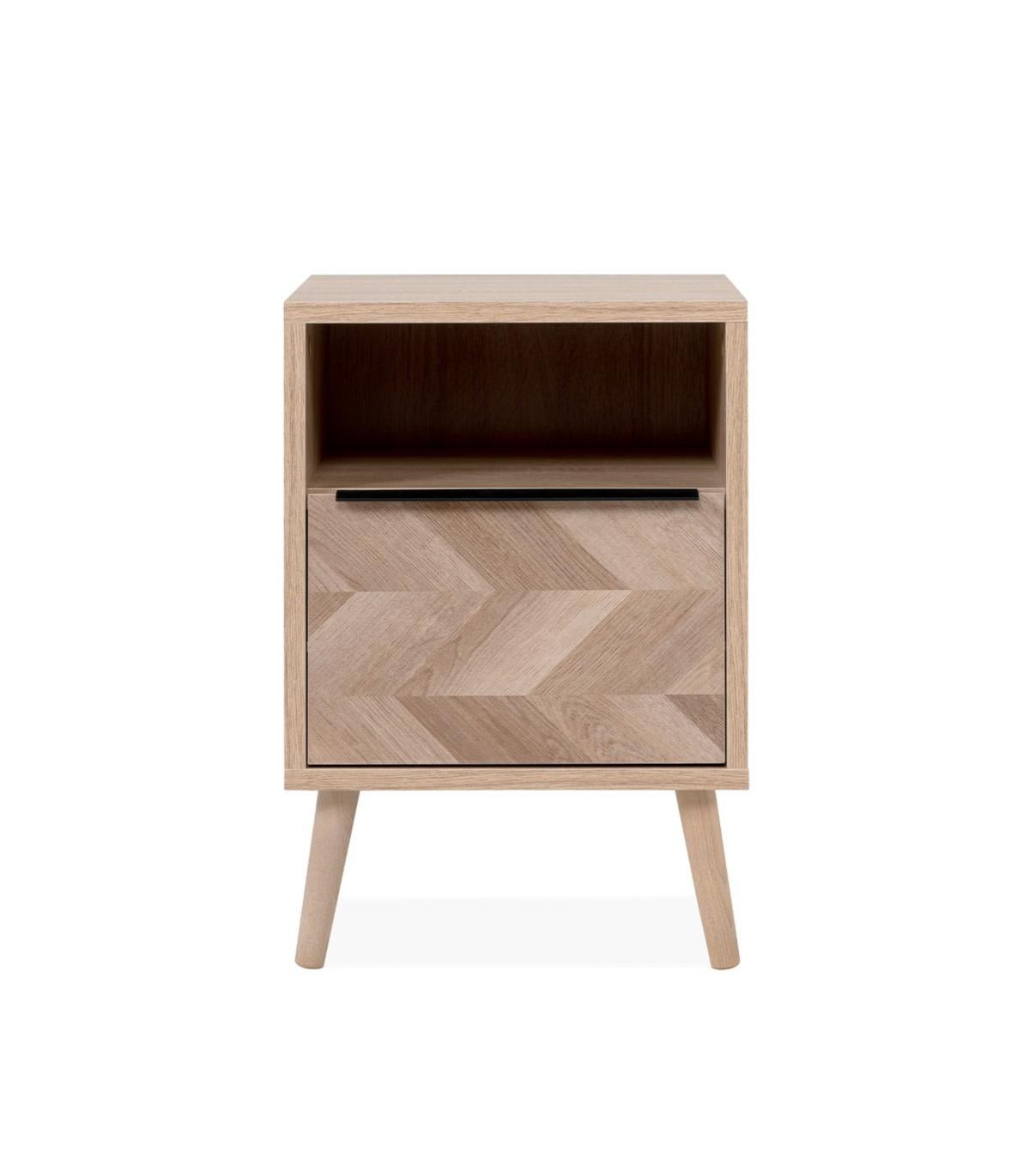 Table de Chevet Décor Chêne Sonoma et Motifs Chevron L39 cm - TORUN | Leroy Merlin