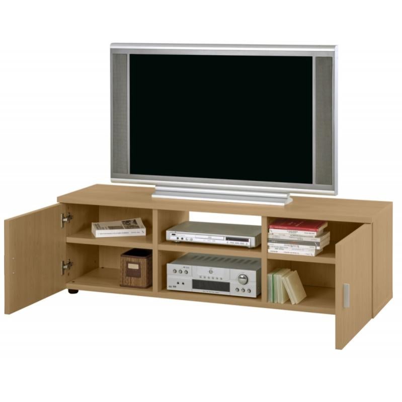 Meuble TV 150 cm 65 Pouces Maxi 2 Portes - Chêne Naturel | Leroy Merlin