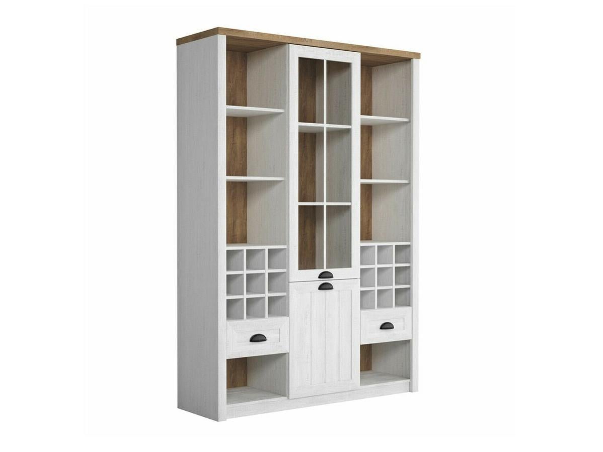 Vitrina Parma A148, Lefkas roble, Pino Anderson, Con puertas, Con ...