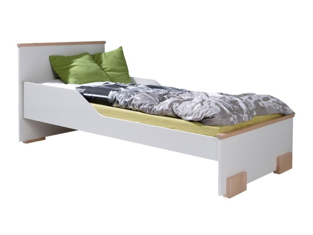 Letto Henderson 110, Singolo, Bianco, 90x200, Truciolare laminato ...