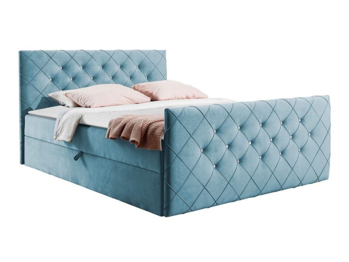 Letto continentale Baltimore 158, Continentale, Doppio, Blu, 180x200 ...