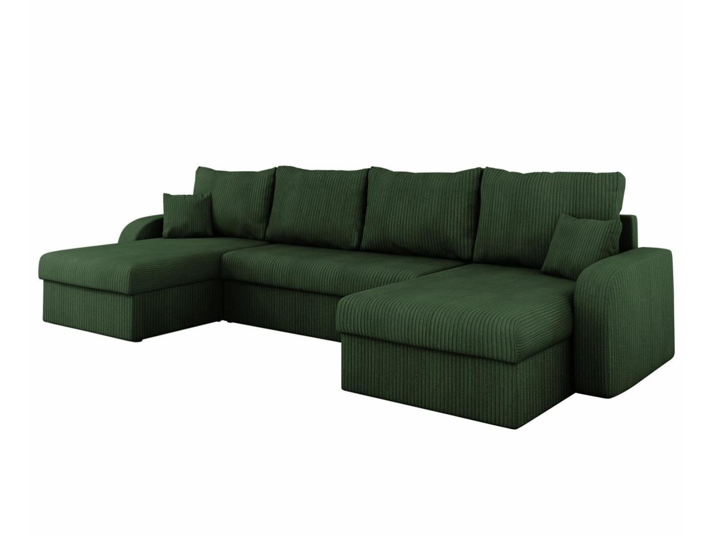 Sofá rinconero Comfivo 233, Verde, Función de descanso, Caja de ropa de ...