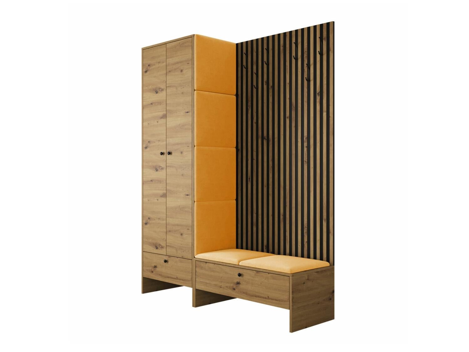 Set mobili da ingresso Hartford 320, 206x145x44cm, Rovere Artisan ...