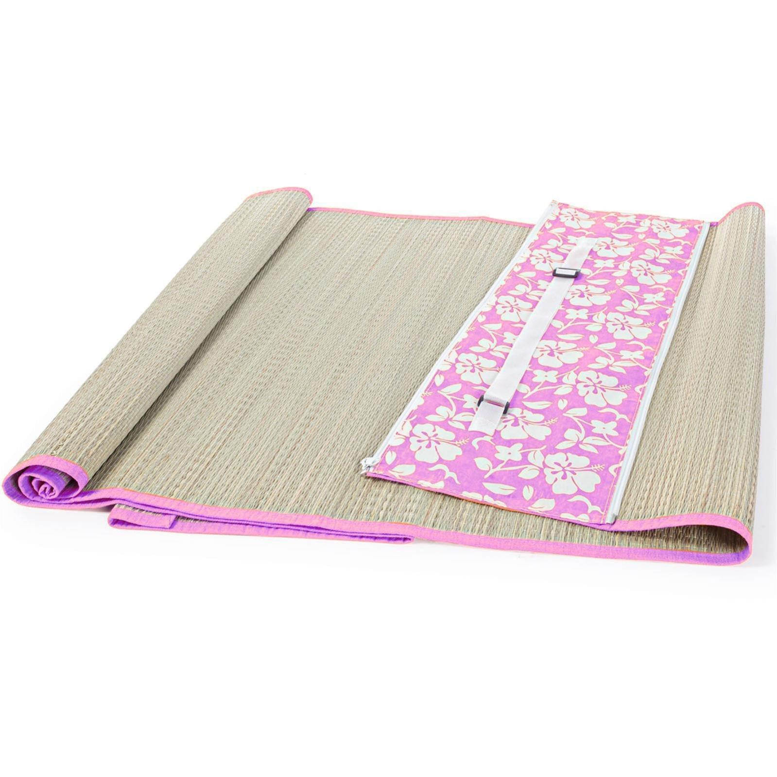 Stuoia da spiaggia e campeggio in paglia richiudibile con zip 180 x 60 ...