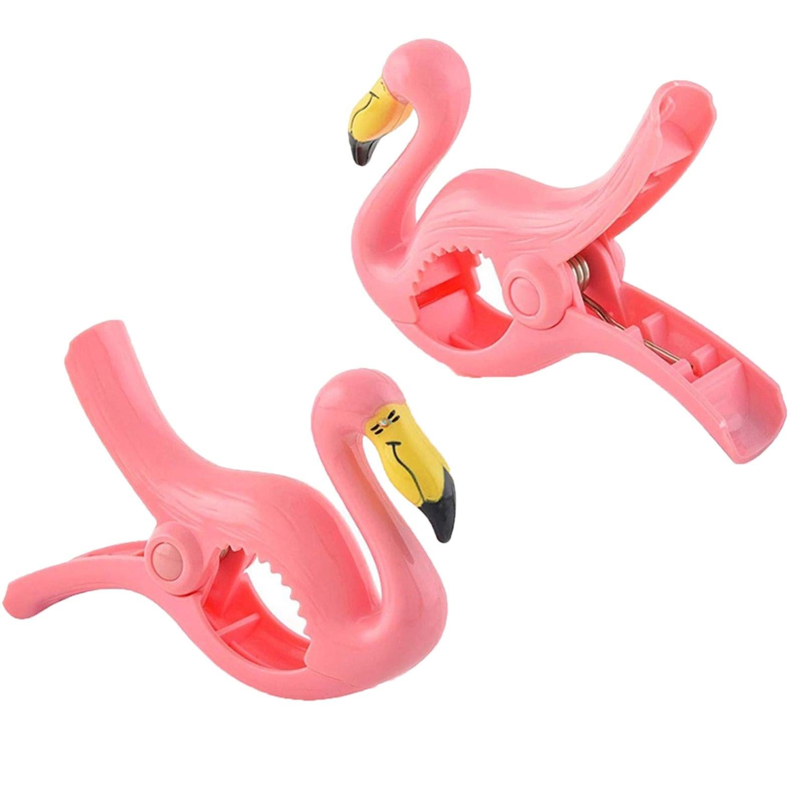 Set 2 mollette antivento, animali in plastica per fissaggio telo mare / Fenicottero | Leroy Merlin