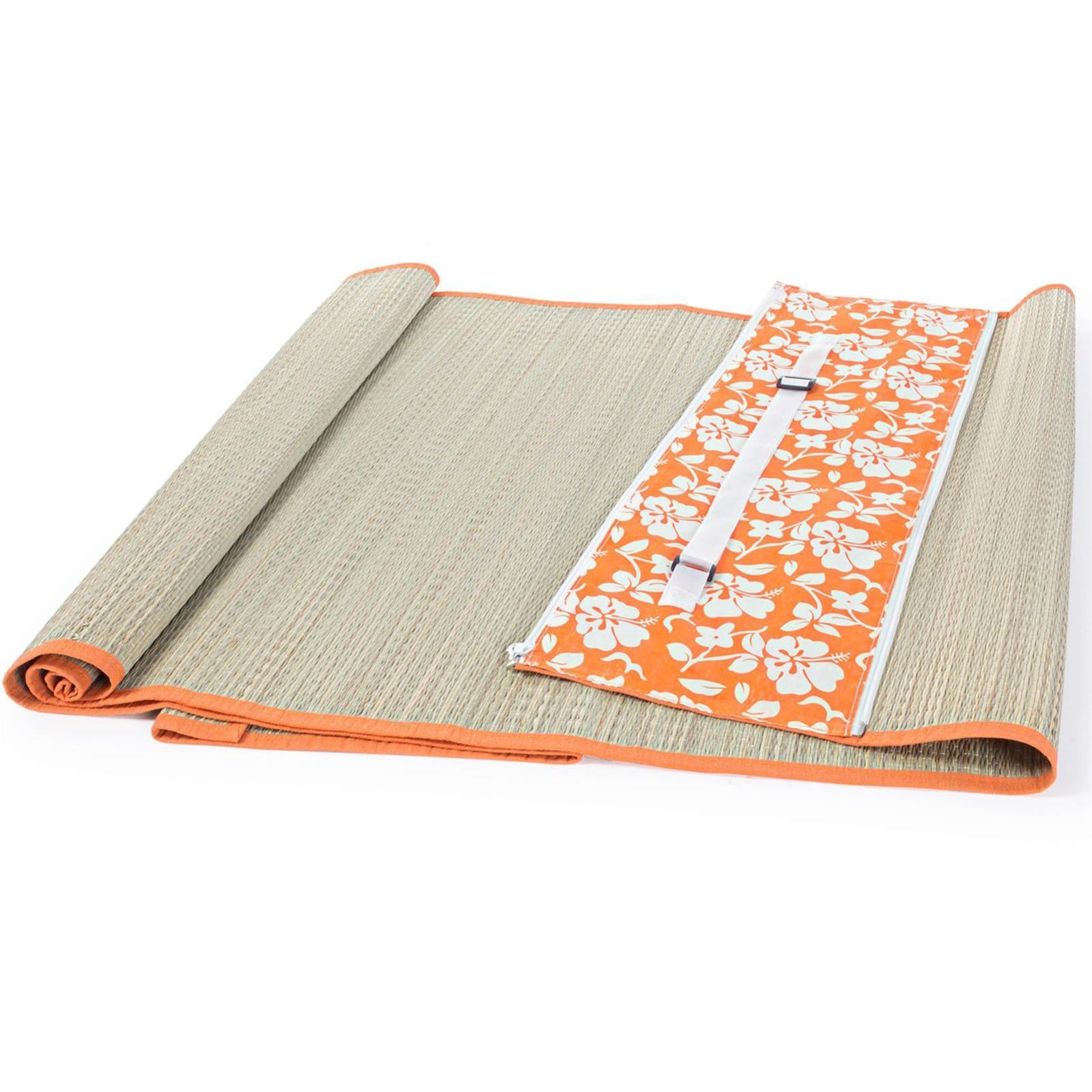 Stuoia da spiaggia e campeggio in paglia richiudibile con zip 180 x 60 ...