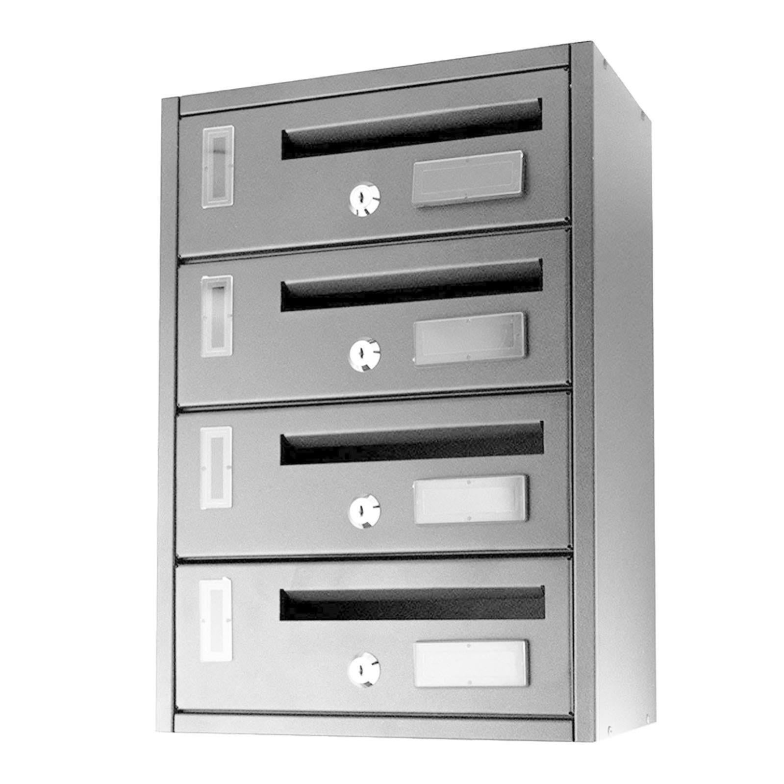 Cassetta postale condominiale da muro buca lettere componibile "Made in Italy" / 4 Posti ...