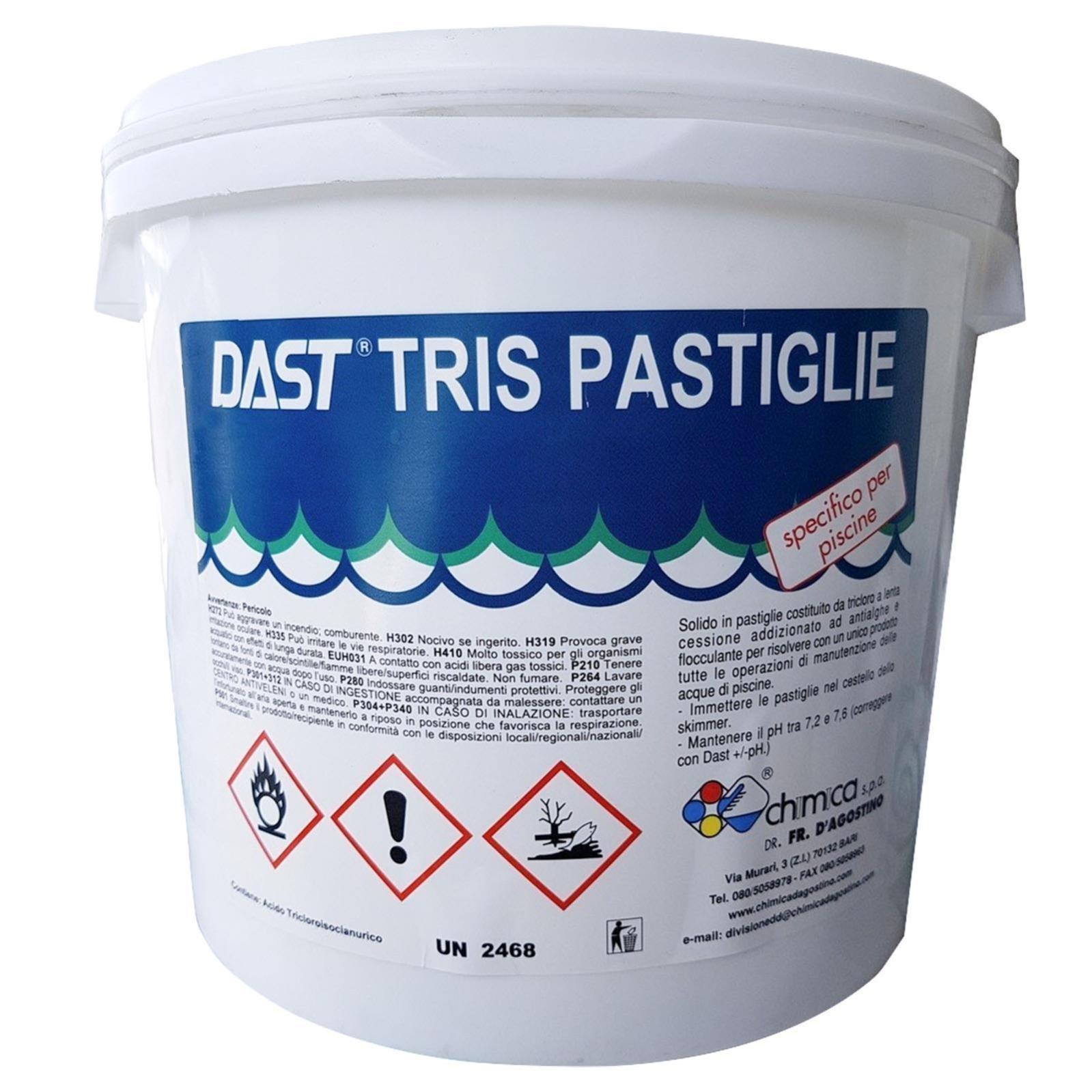 Cloro multifunzione "Tris pastiglie" con antialghe e flocculante per ...
