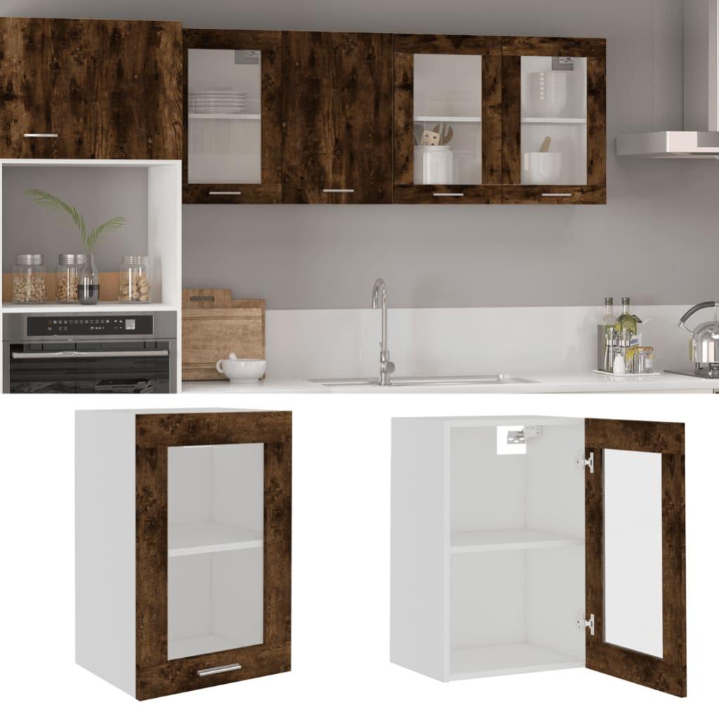 Maison Exclusive - Mobile Pensile Vetro Rovere Fumo 40x31x60 cm Legno ...