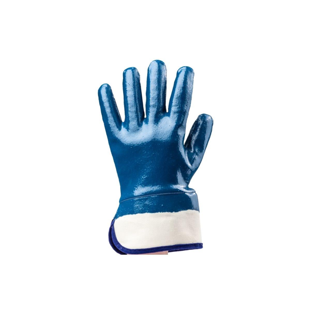 Gants nitrile bleu dble enduct, m.sécu. stand. - Coverguard - Taille L ...