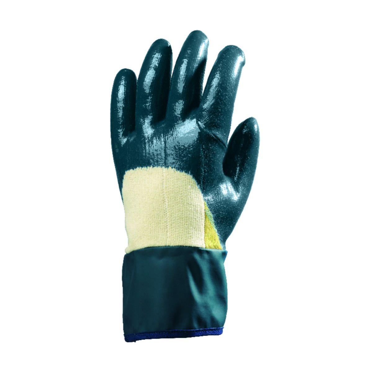 Lot de 10 gants paume Kevlar, dble enduct nitrile bleu - COVERGUARD ...