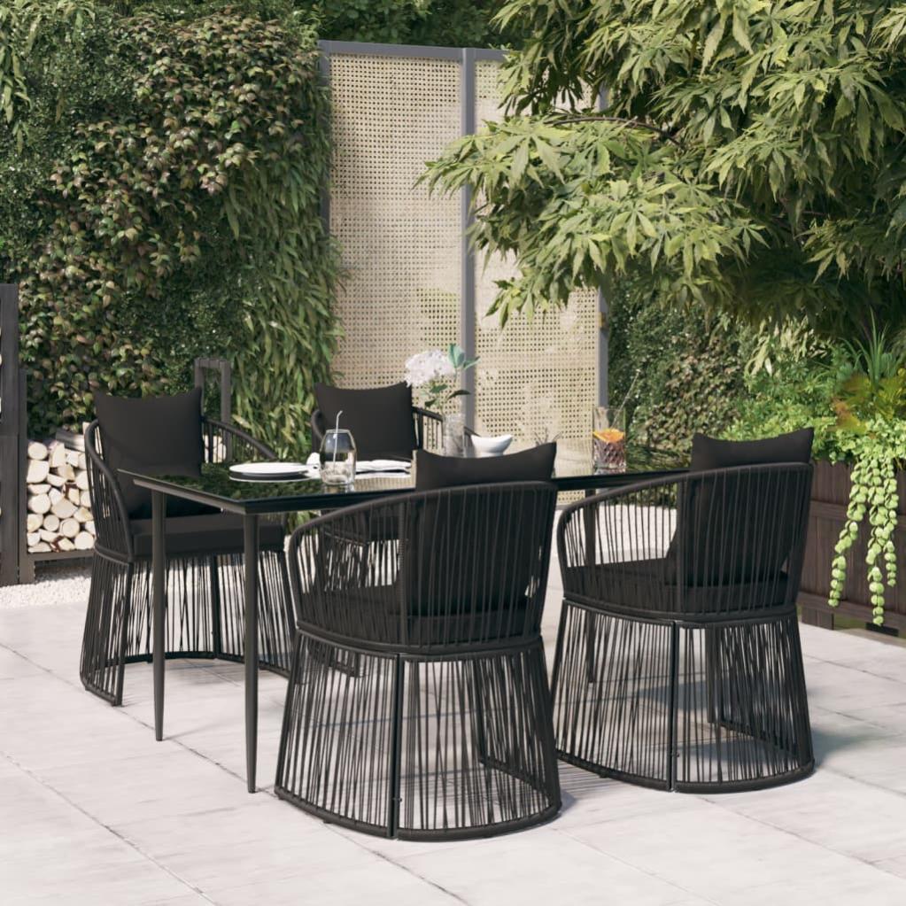 Maison Exclusive - Set da Pranzo da Giardino 5 pz Nero con Cuscini in ...