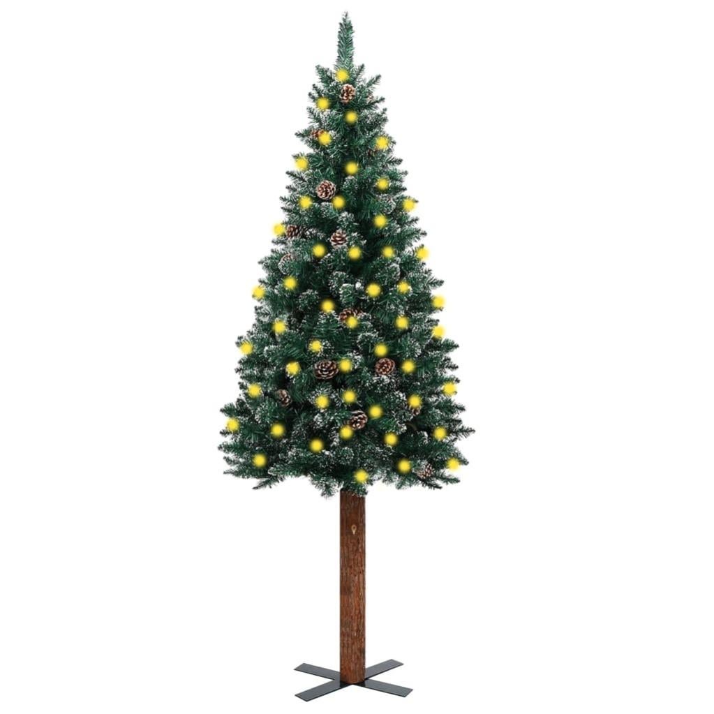 Maison Exclusive - Albero di Natale Sottile con Legno Vero e Neve Verde ...