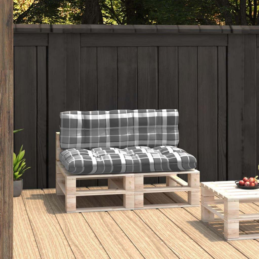 Maison Exclusive - Cuscini per Pallet 2 pz Grigi a Quadri in Tessuto ...