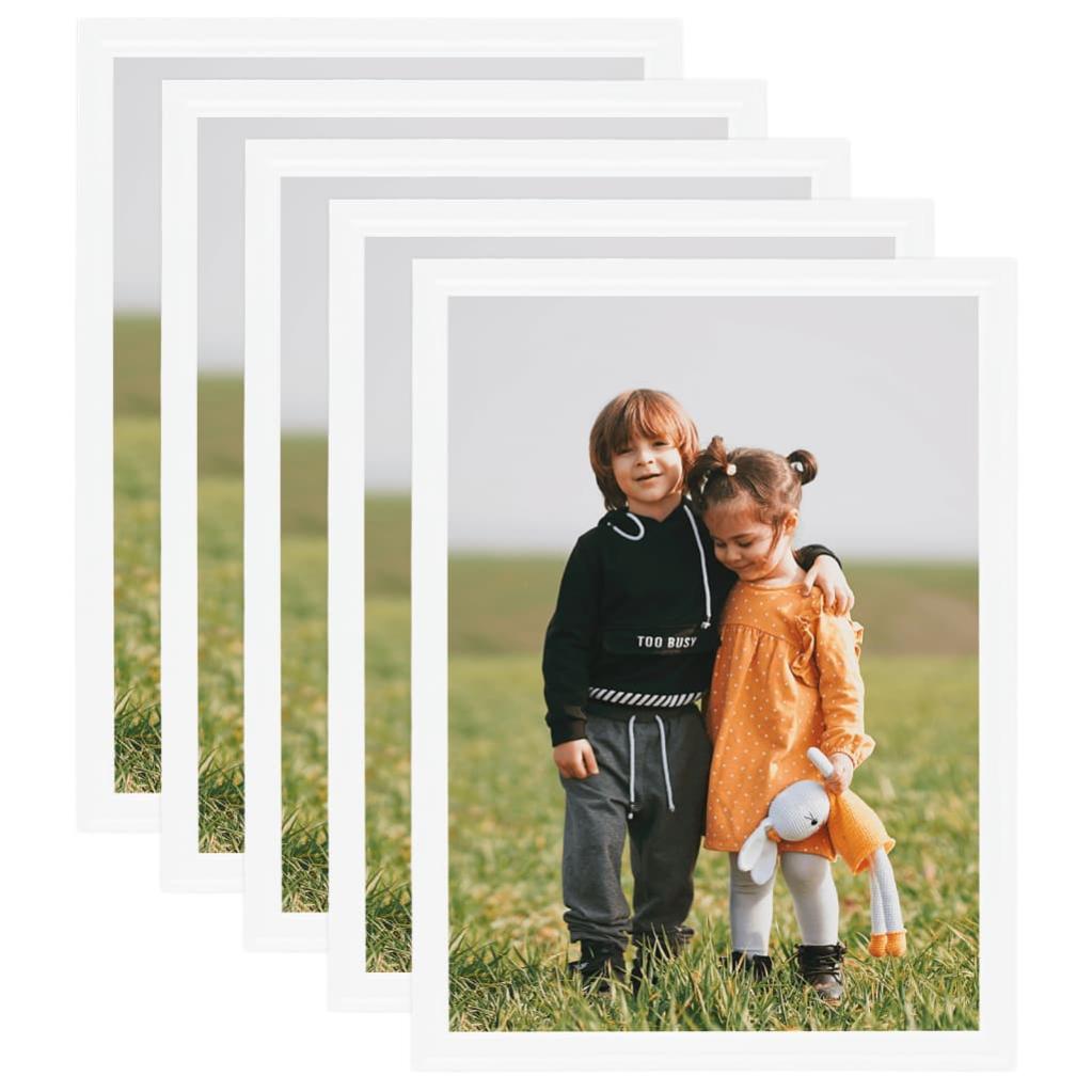 Maison Exclusive Collage de cadres photo 5 pcs de mur table Blanc 70x90 ...
