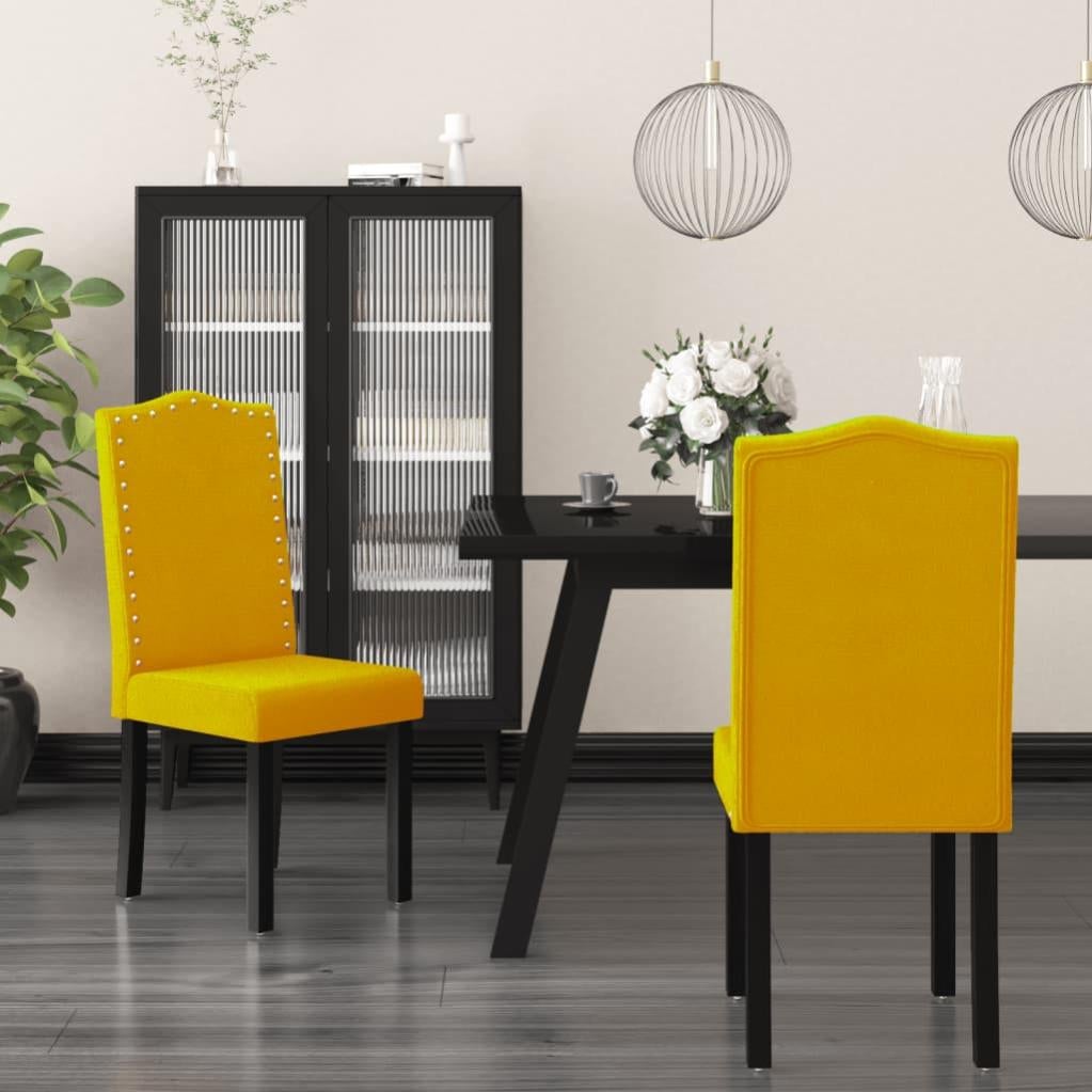 Maison Exclusive - Chaises à manger lot de 2 jaune velours | Leroy Merlin
