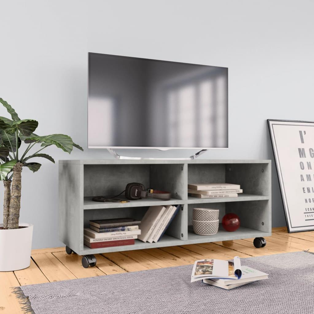 Maison Exclusive - Mobile TV con Ruote Grigio Cemento 90x35x35 cm in ...
