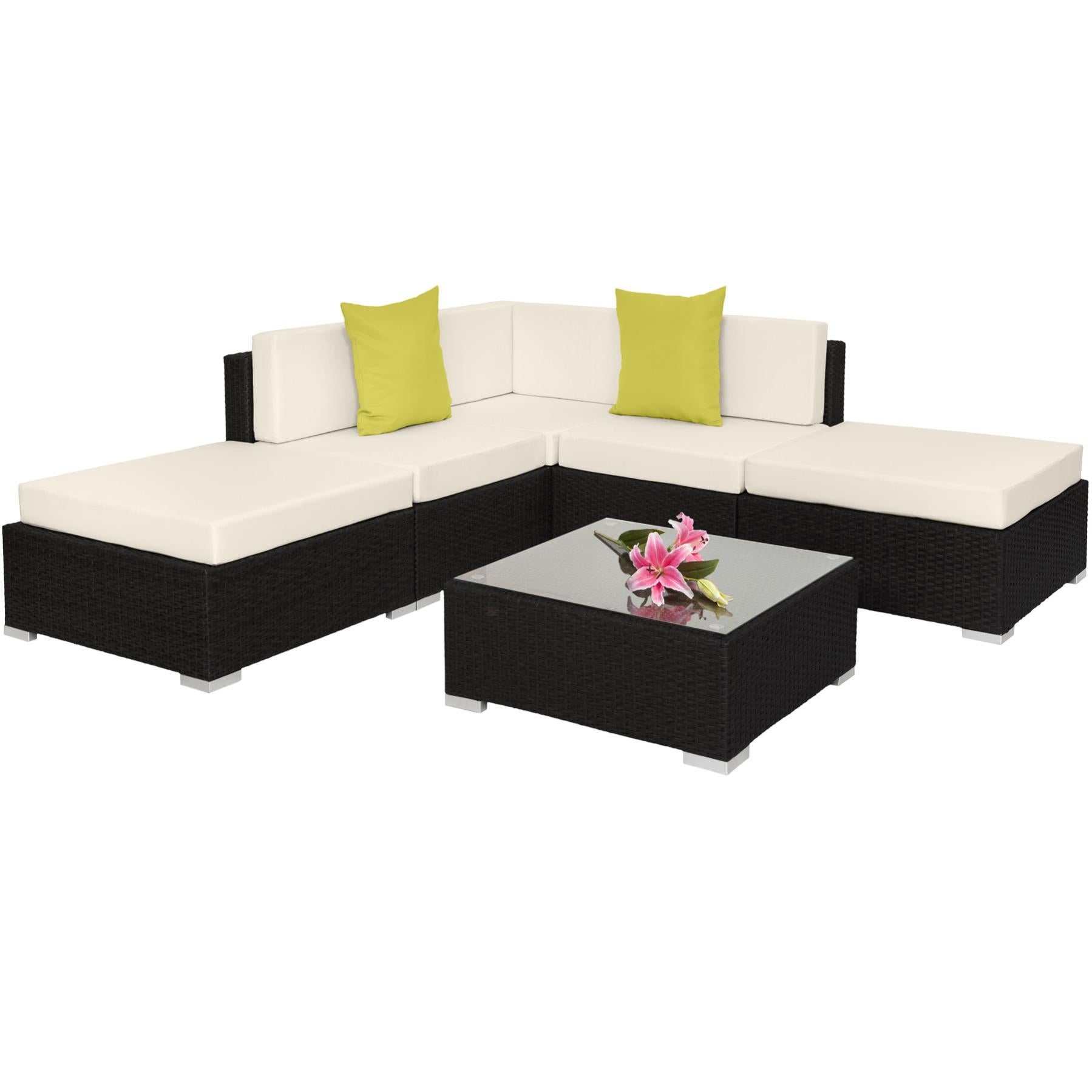 Tectake Conjunto de rotim Paris - preto | Leroy Merlin