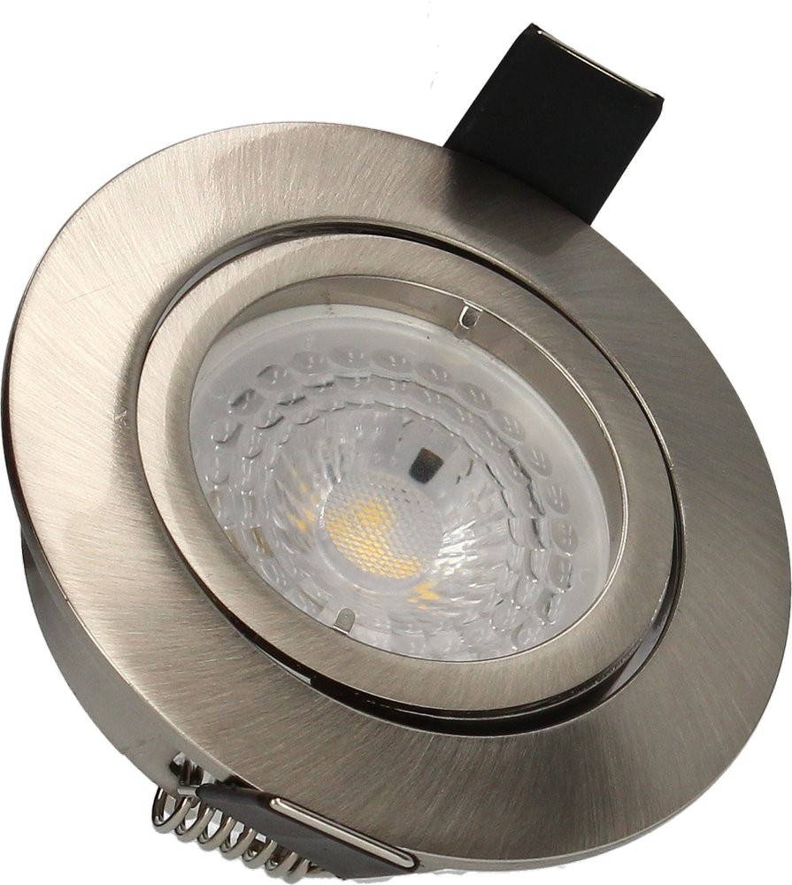 Lot 3 Spots acier encastrables Orientables SAPHYR GU10 5W 380lm Blanc ...