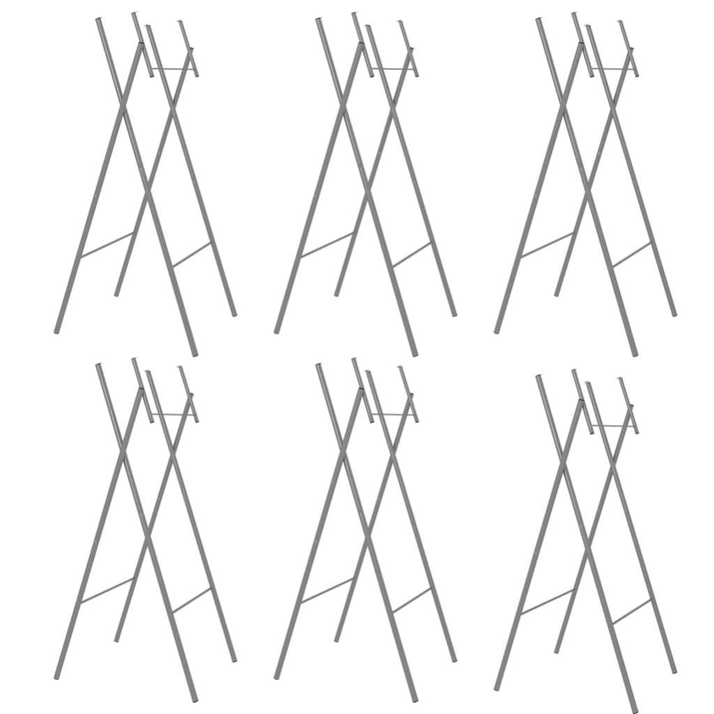 Maison Exclusive - Pieds de table de bar pliable 6 pcs Argenté ...