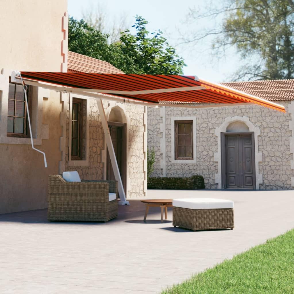 Maison Exclusive - Toldo de pie manual retráctil naranja marrón 500x300 cm | Leroy Merlin