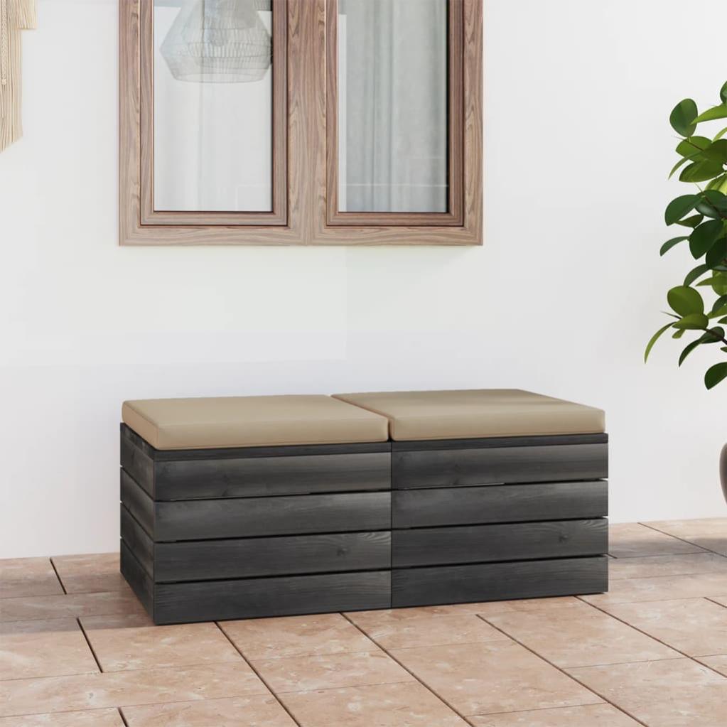 Maison Exclusive - Pouf da Giardino su Pallet 2 pz con Cuscini in ...