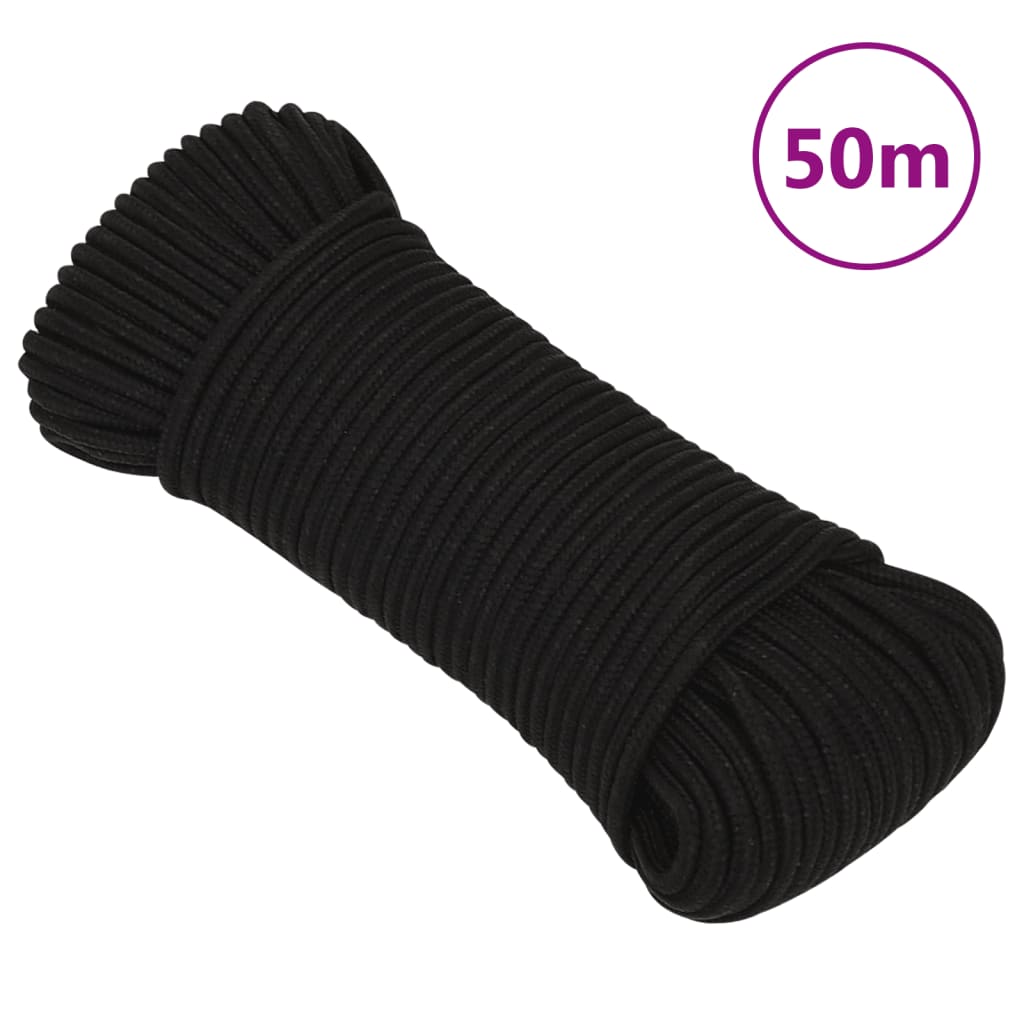 Maison Exclusive - Corde de travail Noir 4 mm 50 m Polyester | Leroy Merlin