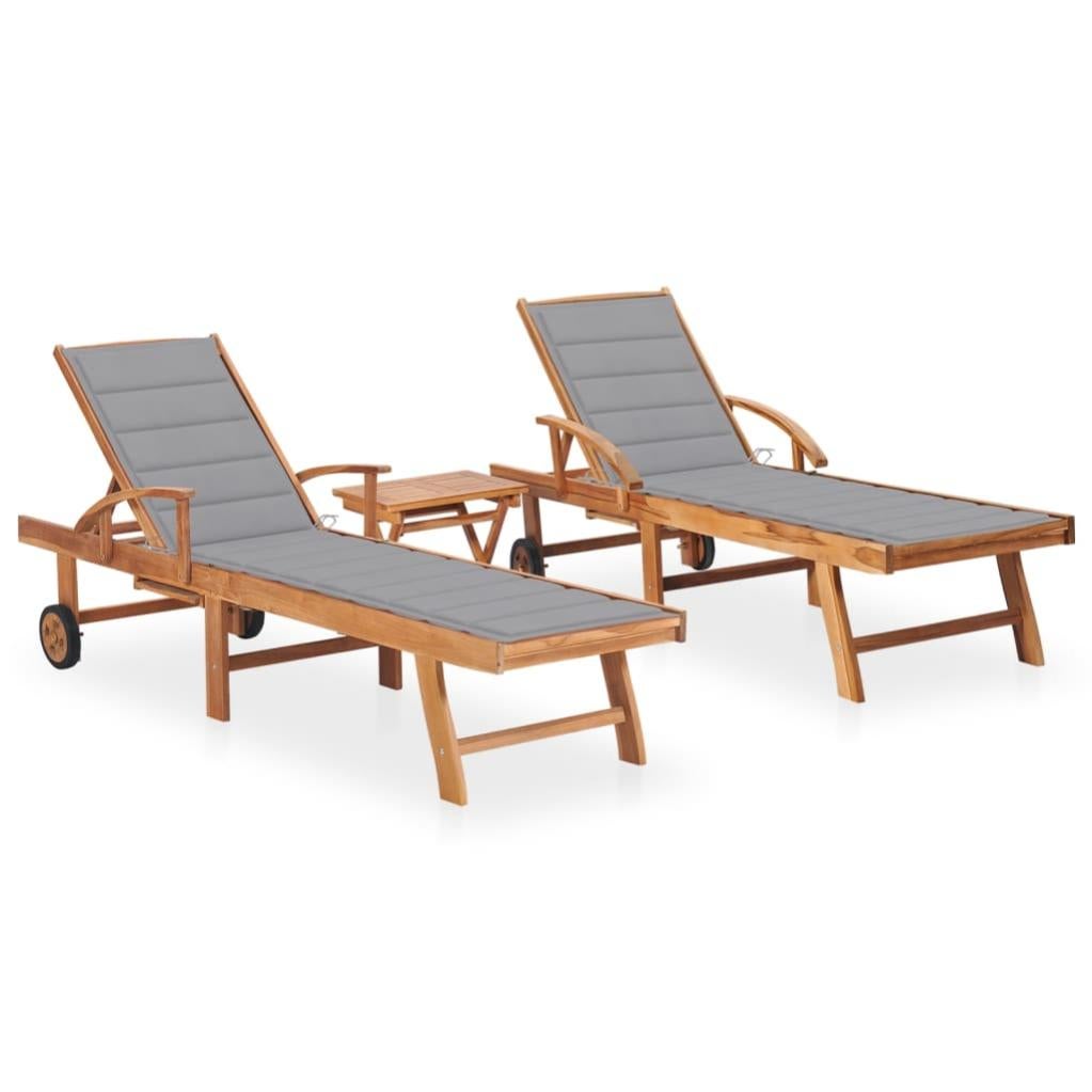 Maison Exclusive - Lettini Prendisole 2 pz con Tavolo e Cuscino ...