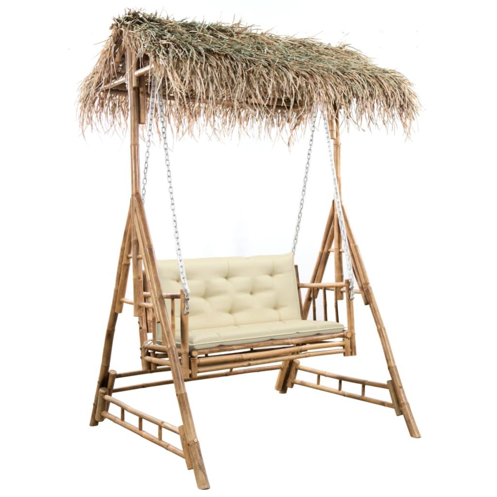 Maison Exclusive - Dondolo da Giardino 2 Posti Cuscini Foglie di Palma ...