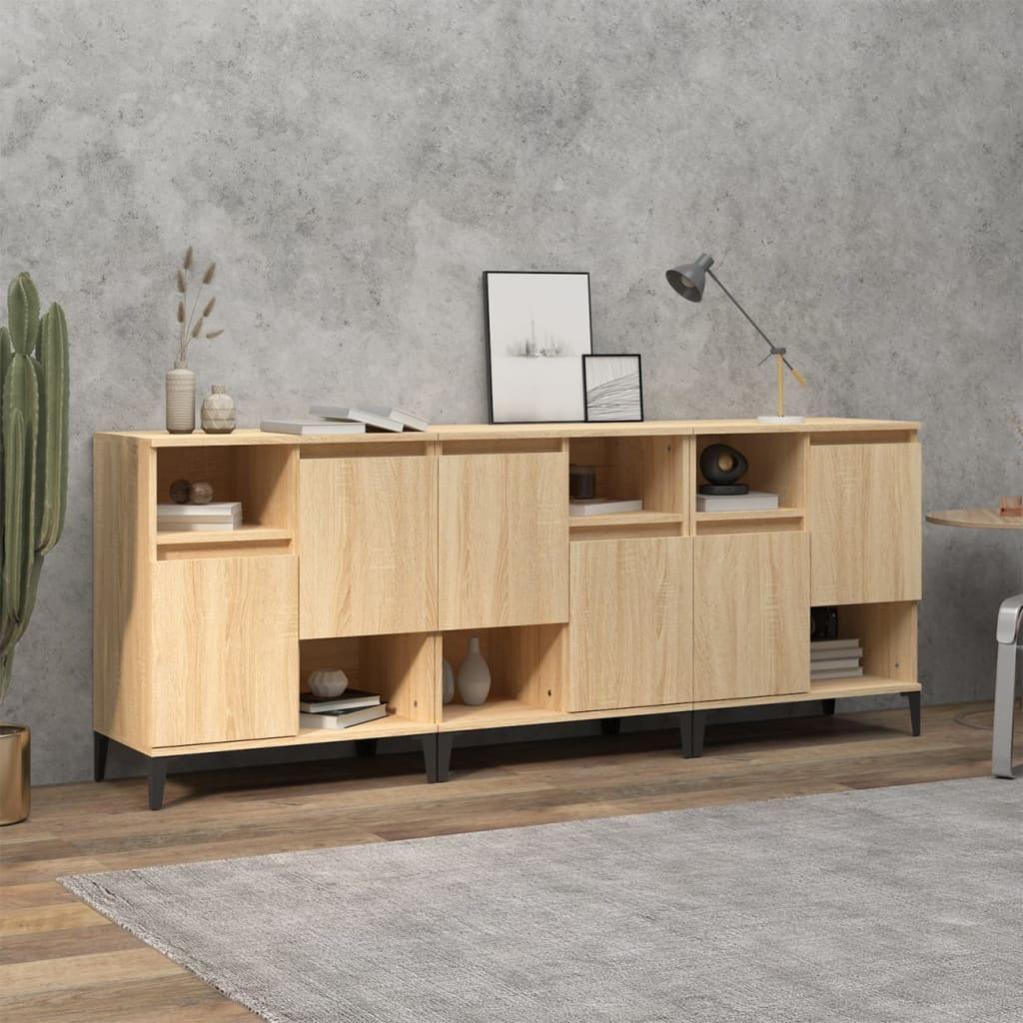 Maison Exclusive - Buffets 3 pcs chêne sonoma 60x35x70 cm bois d ...