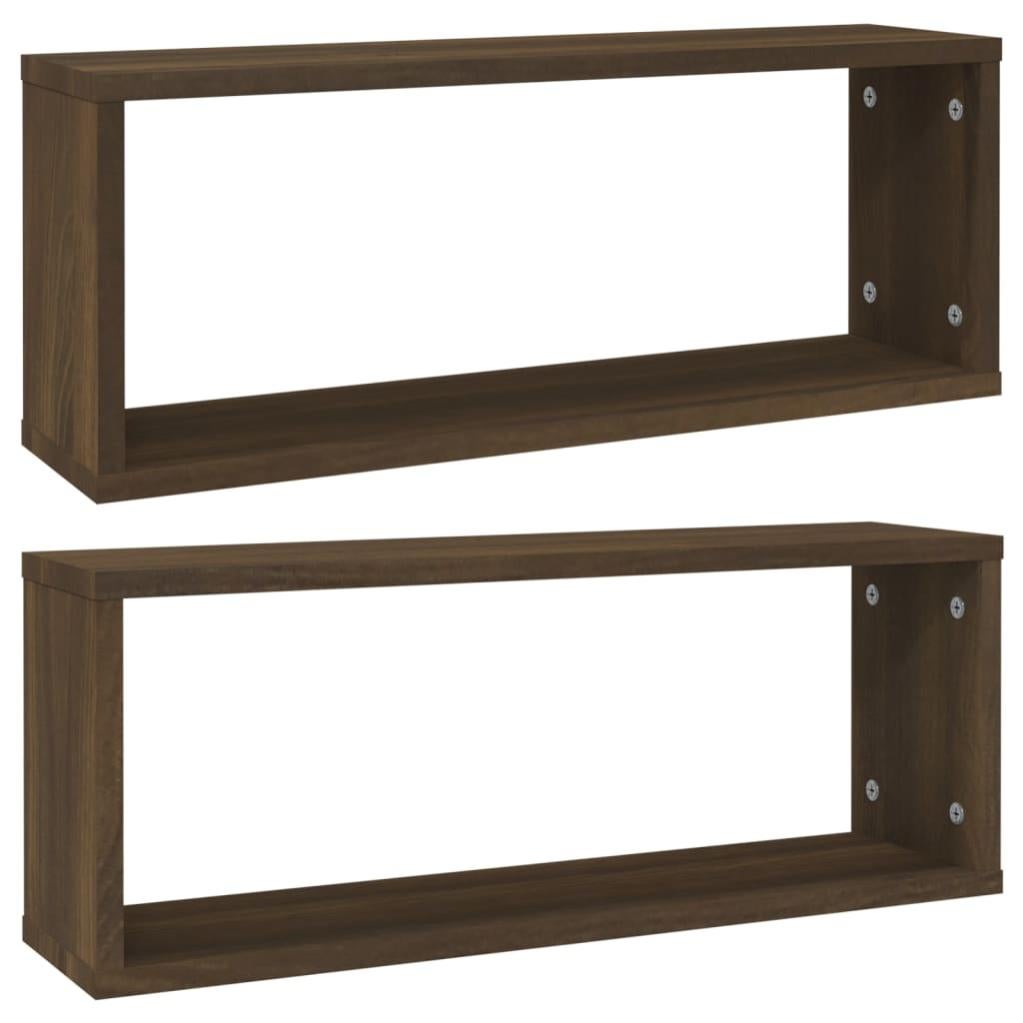 Maison Exclusive - Mensole Cubo Muro 2pz Rovere Marrone 60x15x23 Legno ...
