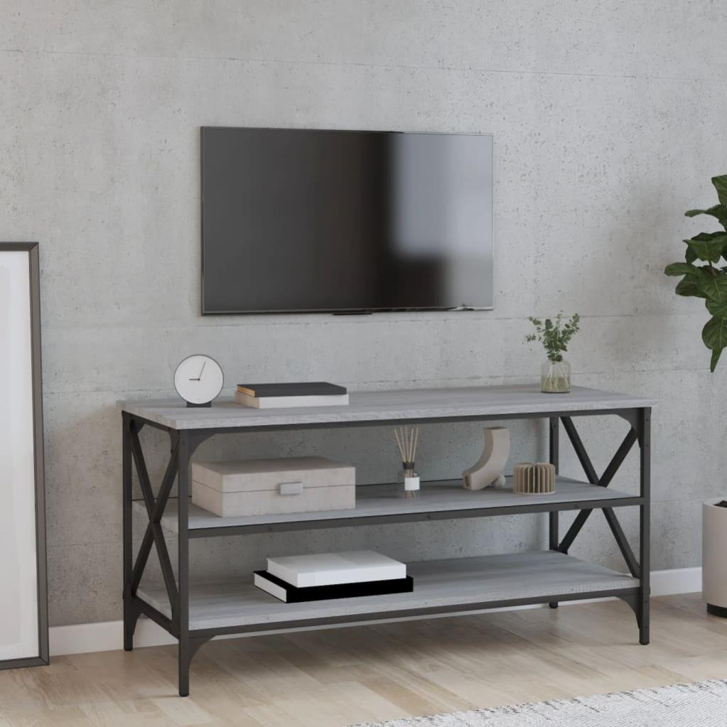 Maison Exclusive - Mueble de TV madera contrachapada gris Sonoma ...