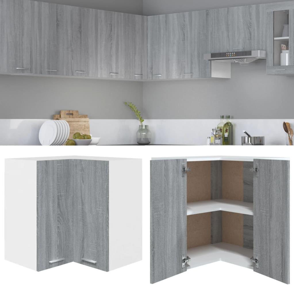 Maison Exclusive - Mobile Pensile Angolo Grigio Sonoma 57x57x60 Legno ...