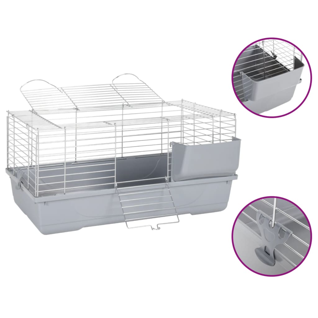 Maison Exclusive - Gabbia Animali Piccoli Grigia 80x45x39cm ...