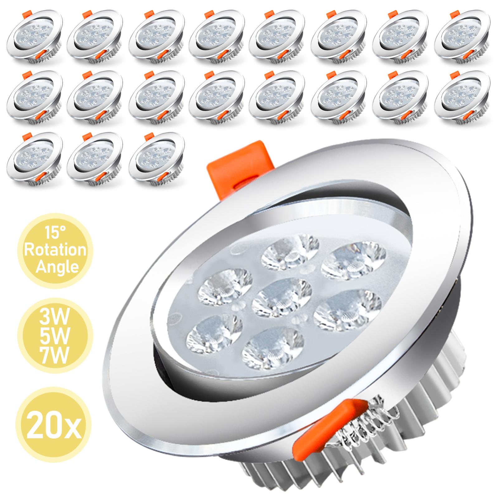 Lot de 20 Spots Encastrable LED Intégrés spots à encastrer 7W Blanc ...