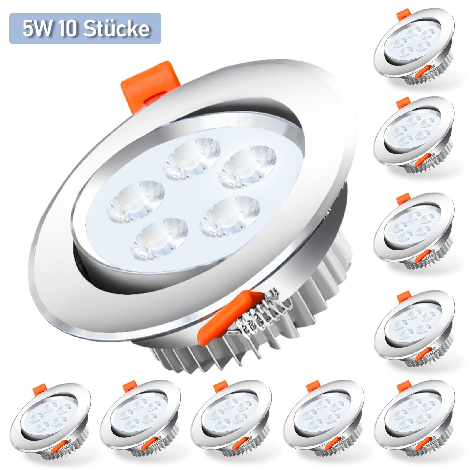 Lot De 10 Spots Encastrable Led Intégrés Spots à Encastrer 5w Blanc
