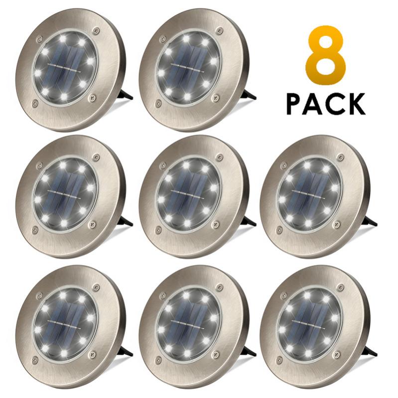 8X LED lumière solaire projecteur au sol décoration de jardin IP65 ...