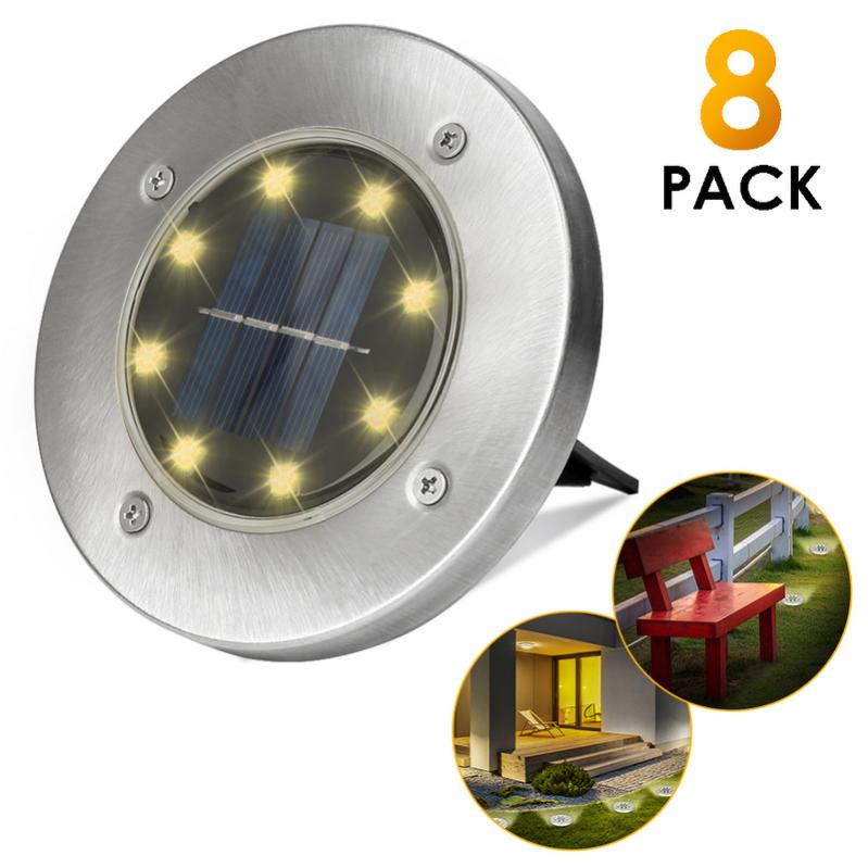 8X LED lumière solaire projecteur au sol décoration de jardin IP65 ...