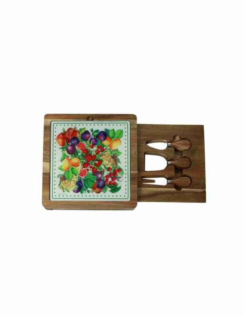Brandani 52441, Tagliere Le Primizie Acacia/Vetro, Con Cofanetto E 3 ...