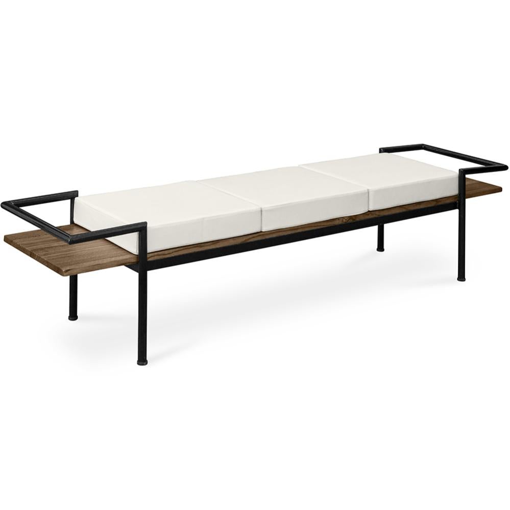 Banc avec coussins de style scandinave - Bois et métal Crème | Leroy Merlin