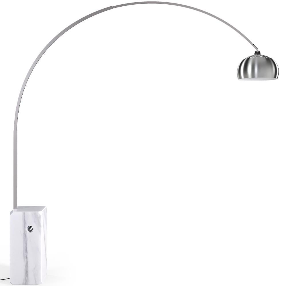 Lampada da Terra con Base in Marmo - Lampada da Salotto - Arc | Leroy ...