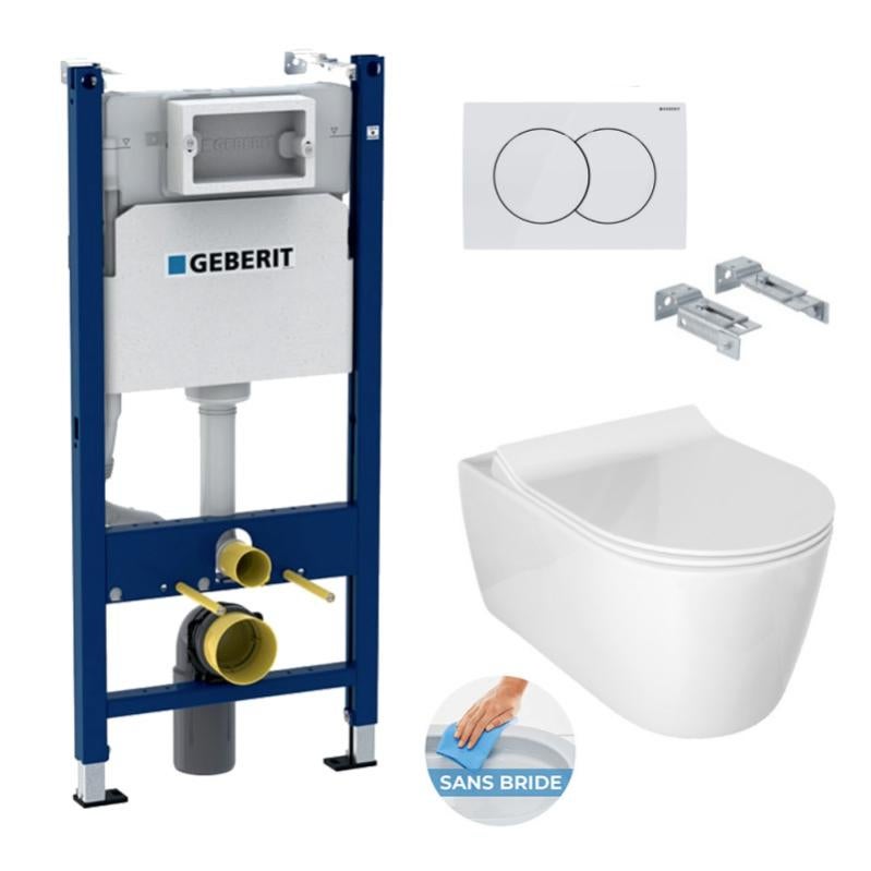 Geberit Pacchetto WC Telaio Duofix + Tazza Idevit Alfa senza brida ...