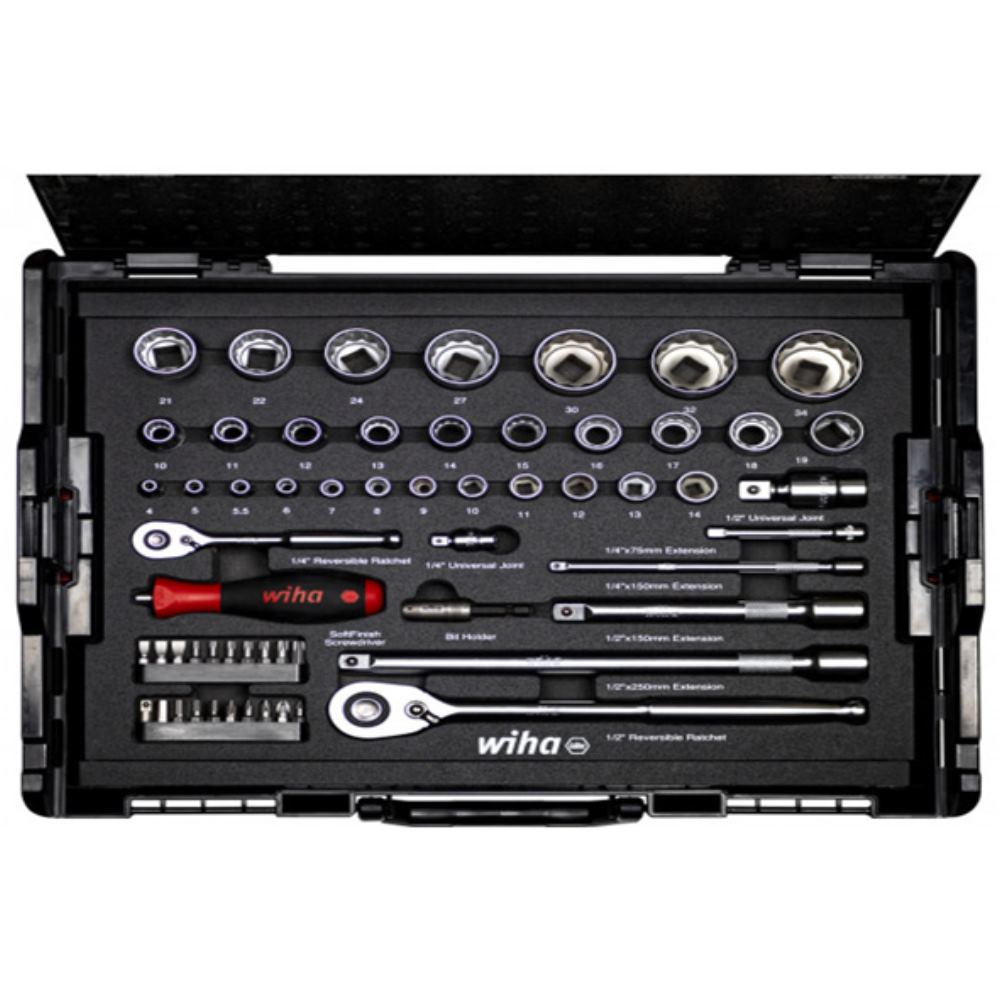 Presa e bit Set 1/4 e 1/2 Metrica doppia ed esagono, 60 pezzi. In l ...